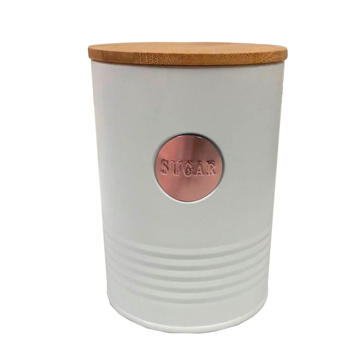 Pote De Lata Redondo Branco Para Mantimentos Sugar Você Compra Na Reviva Home