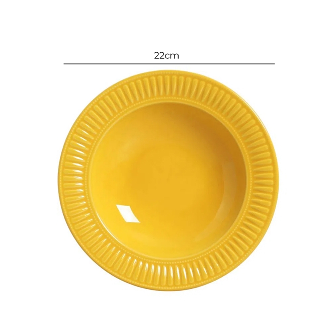 Prato Fundo em Cerâmica Daisy Mostarda 22cm - 1 unid.: você compra na ...