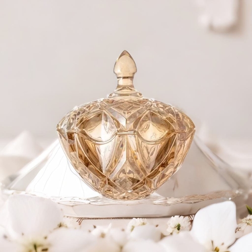 Bomboniere de Vidro Âmbar Diamond P: você compra na Reviva Home