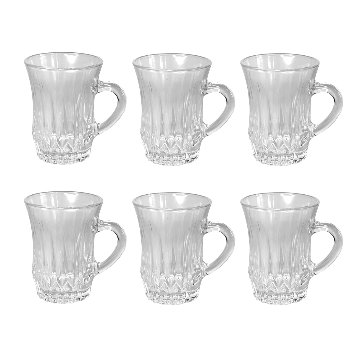 Jogo 6 Xícaras de Chá Vidro Transparente 190ml: você compra na Reviva Home