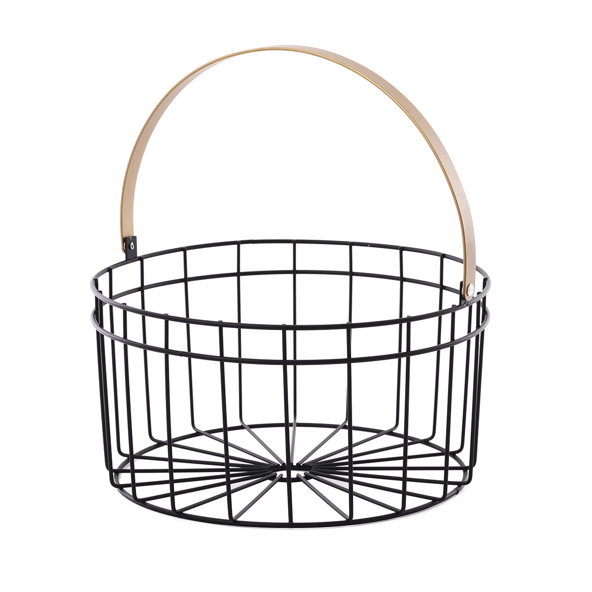 Cesto Aramado em Inox Preto com Alça Dourada 13,5 x 25,5 cm: você ...