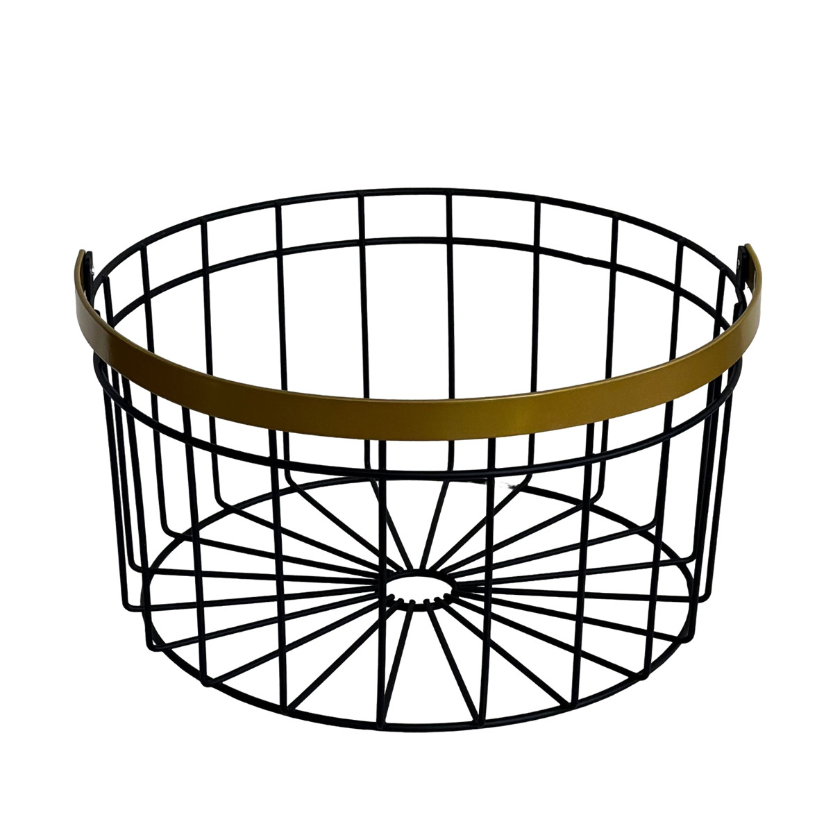 Cesto Aramado em Inox Preto com Alça Dourada 13,5 x 25,5 cm: você ...